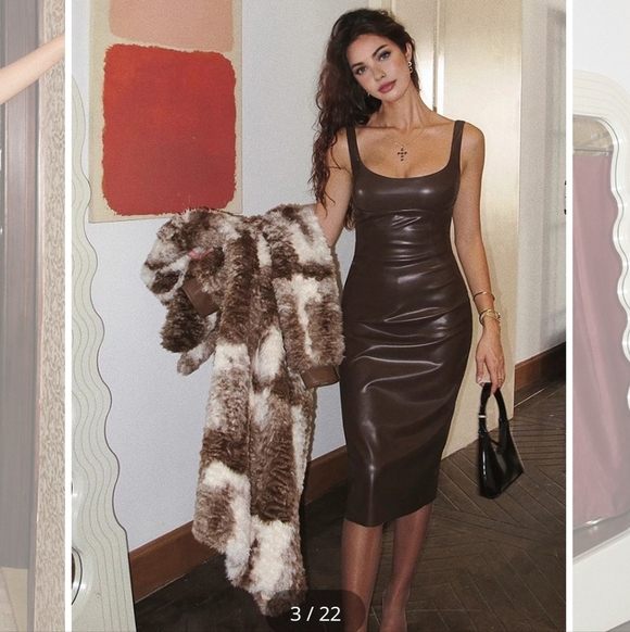 Commense | Dresses | Commense Chocolate Brown Midi Dress | Poshmark